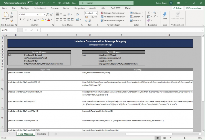 Message Mappings in Excel now part of WHINT Interface Documentation for SAP Cloud Integration ...